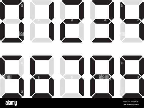 Black And Gray Digital Numbers Seven Segment Display Digital Numbers Used In Digital Clocks