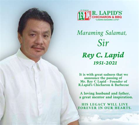R Lapids Chicharon And Barbecue Founder Passes Away Gma News Online