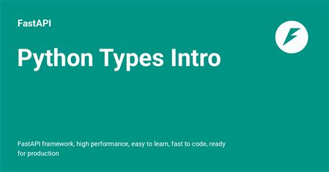 Python Types Intro FastAPI