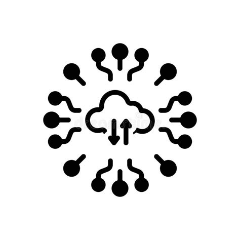 Black Solid Icon For Cloud Computing Cloud And Data Stock Illustration Illustration Of Symbol
