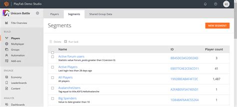 Player Segment Configuration Playfab Microsoft Learn