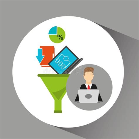 Business Man Working Laptop Data Analytics Stock Vector Illustration Of Meeting Laptop 81708532