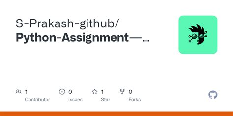 GitHub S Prakash Github Python Assignment March 2023