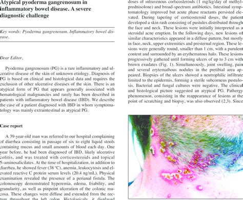 Atypical Pyoderma Gangrenosum Download Scientific Diagram