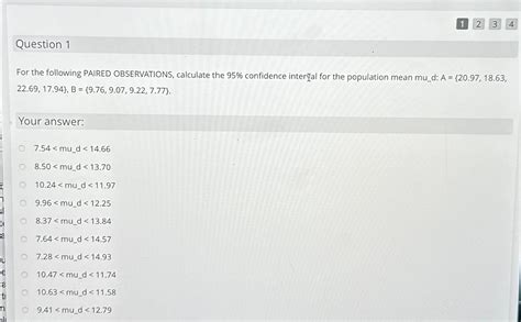 solved 1 2 3 4question 1for the following paired