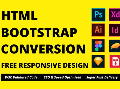 Psd To Html Xd To Html Figma To Html And Bootstrap And Tailwind Css Upwork