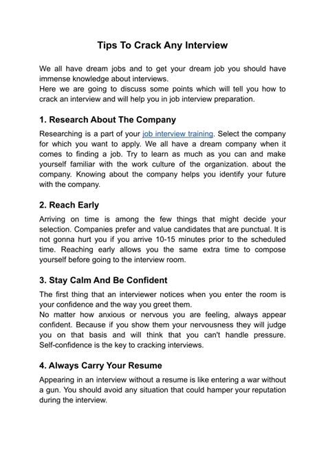 Ppt Tips To Crack Any Interview Powerpoint Presentation Free