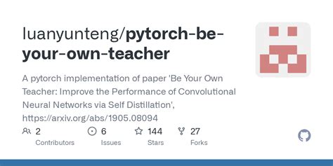 GitHub Luanyunteng Pytorch Be Your Own Teacher A Pytorch Implementation Of Paper Be Your Own