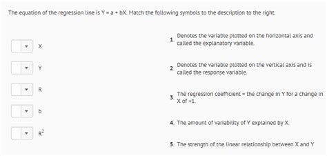 Solved The Equation Of The Regression Line Is Y A Bx