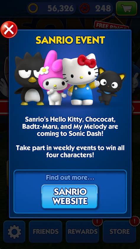 Hello Kitty Joins Sonic Dash Soah City
