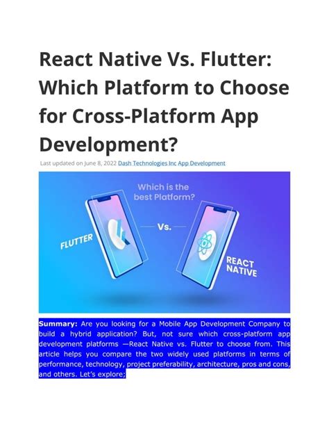React Native Vs Flutter Which Platform To Choose For Cross Platform