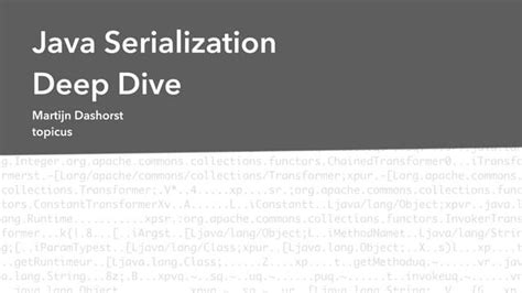 Java Serialization Deep Dive Pdf Programming Languages Computing
