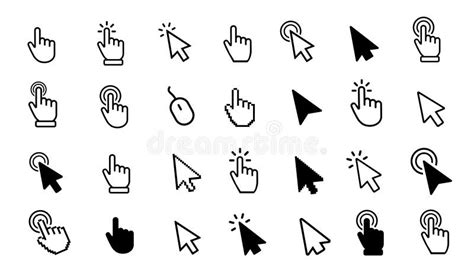 Cursor Icon Set Vector Mouse Arrow Pointer Stock Vector Illustration Of Pointer Shape