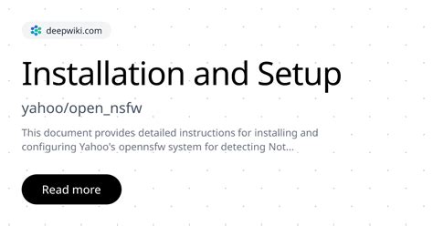 Installation And Setup Yahooopennsfw Deepwiki