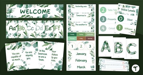 Botanical Themed Classroom Decor Bundle Teach Starter