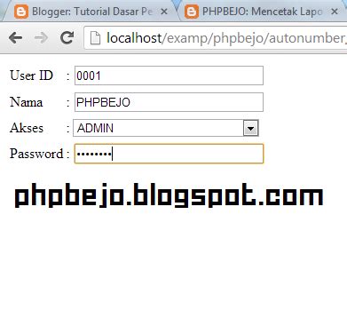 PHPBEJO Membuat Script Fungsi Autonumber Dengan PHP Tutorial Dasar Pemrograman PHP