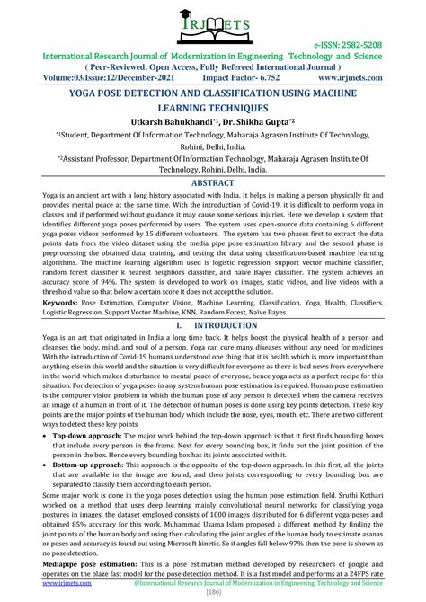 Solution 54 Yoga Pose Detection And Classification Using Machine