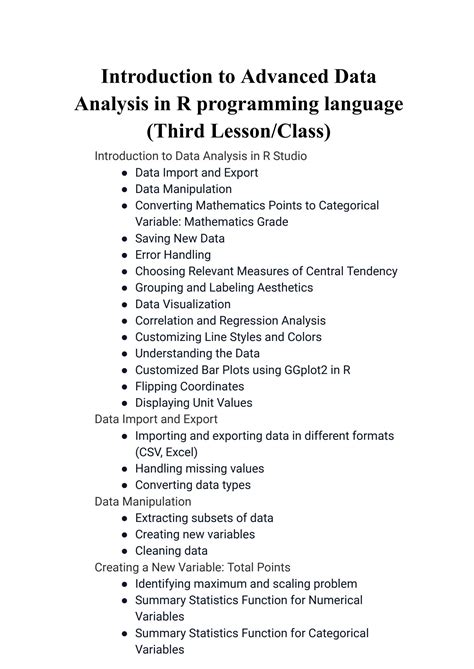 SOLUTION Introduction To Advanced Data Analysis In R Programming