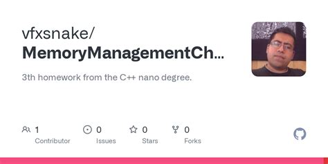 GitHub Vfxsnake MemoryManagementChatbot Th Homework From The C Nano Degree