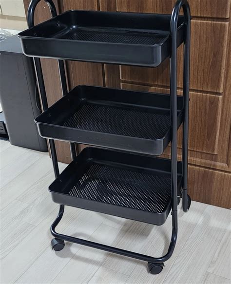 3단 트롤리 블랙 선반 기저귀보 당근 중고거래