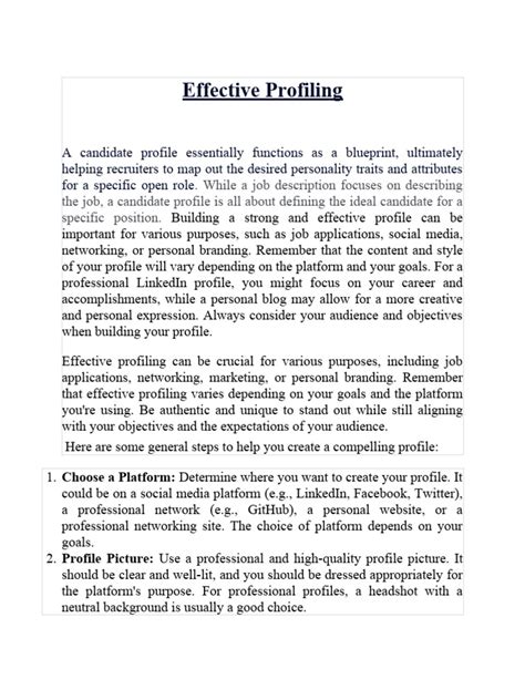 Effective Profiling Pdf Social Media Popular Culture And Media Studies