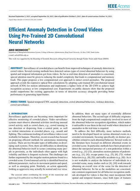 Pdf Efficient Anomaly Detection In Crowd Videos Using Pre Trained 2d Convolutional Neural Networks