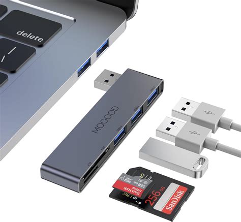 Mogood 5 Port Usb Hub Usb Splitter For Laptop Usb 3 0 Dual Slot Flash Memory Card Reader For