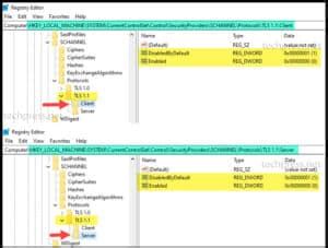 Disable TLS And TLS In Windows