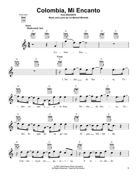 Colombia Mi Encanto From Encanto By Lin Manuel Miranda Sheet Music