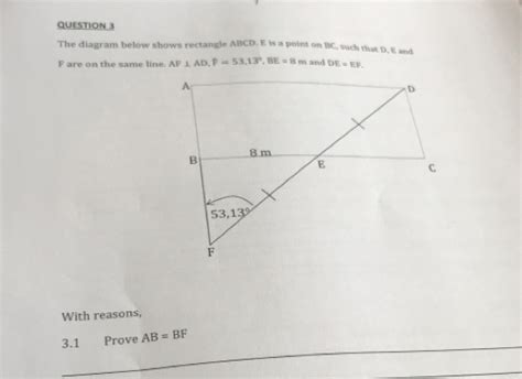 Solved QUESTION The Diagram Below Shows Rectangle ABCD E Is A Point