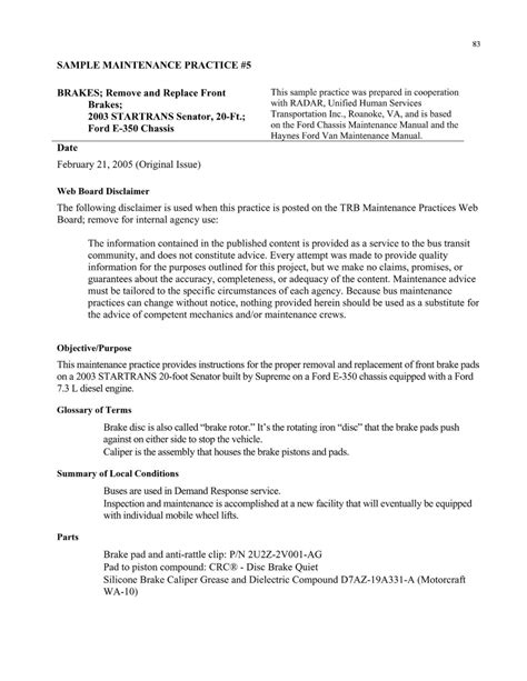 Chapter 6 Sample Maintenance Practices A Guidebook For Developing And Sharing Transit Bus