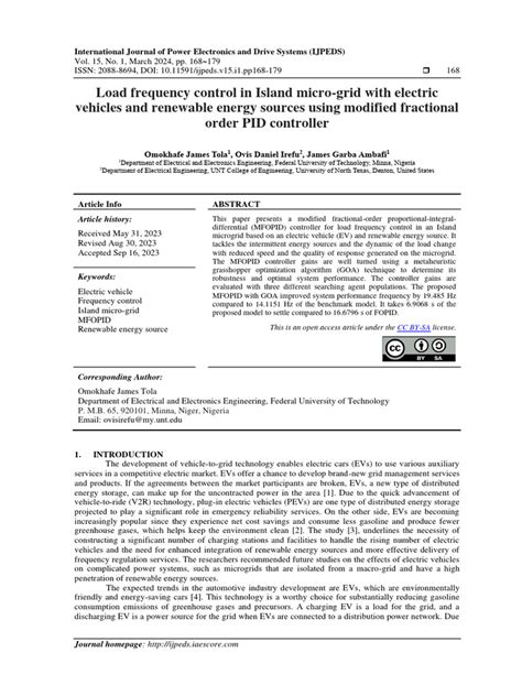 load frequency control in island micro grid with electric vehicles and