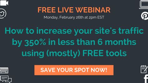 FREE LIVE WEBINAR Increase Your Traffic