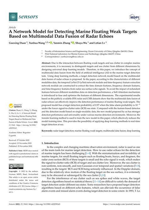 Pdf A Network Model For Detecting Marine Floating Weak Targets Based