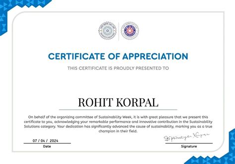 Sustainability Innovation Recognition Iitroorkee Sustainabilityweek Grateful Rohit Korpal