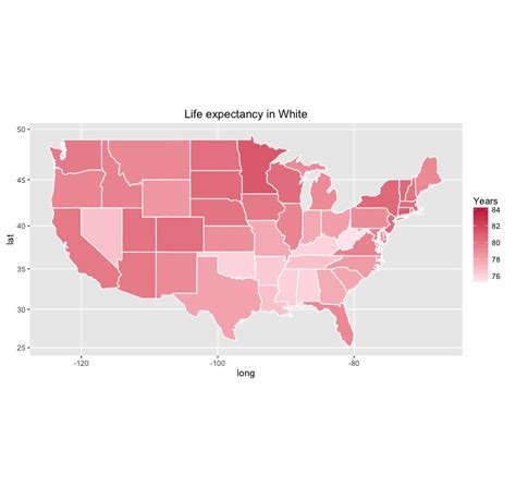 Map The Life Expectancy In United States With Data From Wikipedia With R