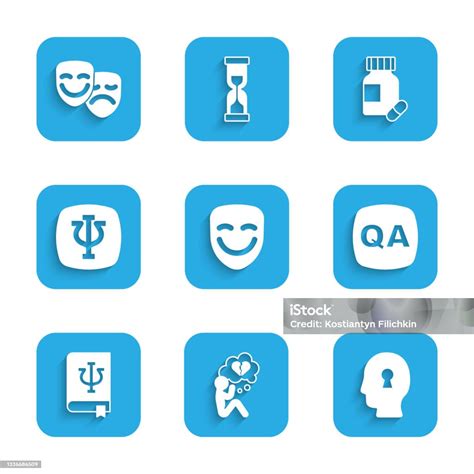 코미디 연극 마스크 깨진 마음 또는 이혼 문제에 대한 해결책 질문과 대답 심리학 책 Psi 심리학 진정 제 약과 비극 마스크 아이콘을 설정합니다 벡터 Mental