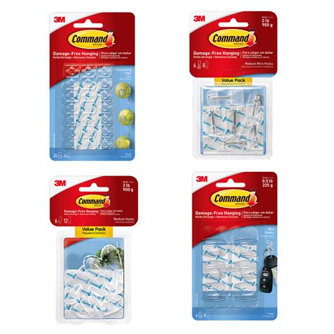 Shop Command Clear Decorating Kit Mini Hooks Wire Hooks Medium Hooks