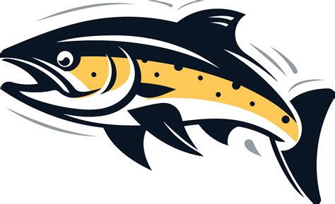 Stylized Illustration Of A Jumping Trout 49243078 Vector Art At Vecteezy