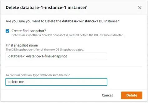 How To Delete An Rds Instance Aws Bytes