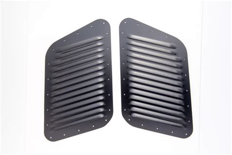 Medium Powder Coated Semi Gloss Black Hi Flow™ Hood Louvers Runcool