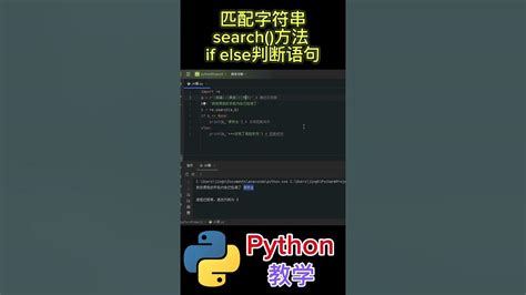 正则表达式 匹配字符串 Search方法 If Else判断语句 Python Python教学 Python编程 Python入门 Coding 基础代码 Youtube