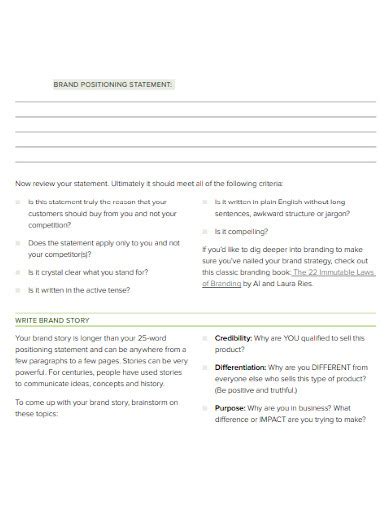 9 Positioning Statement Examples To Download