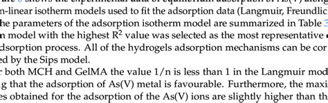 Pseudo Second Order Fitting Parameters For Asv Adsorption Download
