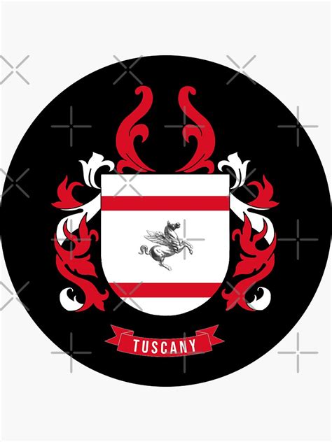 Tuscany Flag Coat Of Arms Cool Italian Tuscany Region Sticker For Sale By Sabertones Redbubble