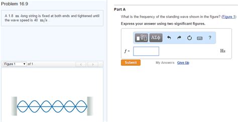 solved problem 16 9 part a a 1 8 m long string is fixed at