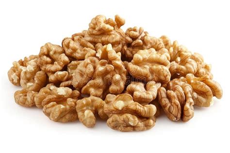 walnut pile on white background neural network ai generated stock