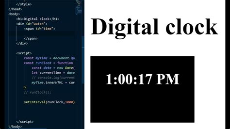 digital clock project javascript html css youtube