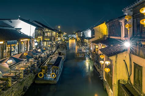 苏州山塘街夜景高清图片下载 正版图片500532923 摄图网