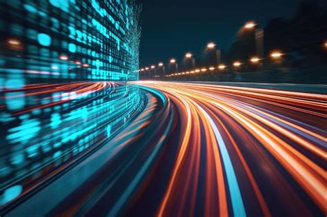 Premium Photo Fast Digital Data Flow On Road Future Transformation Agile Business